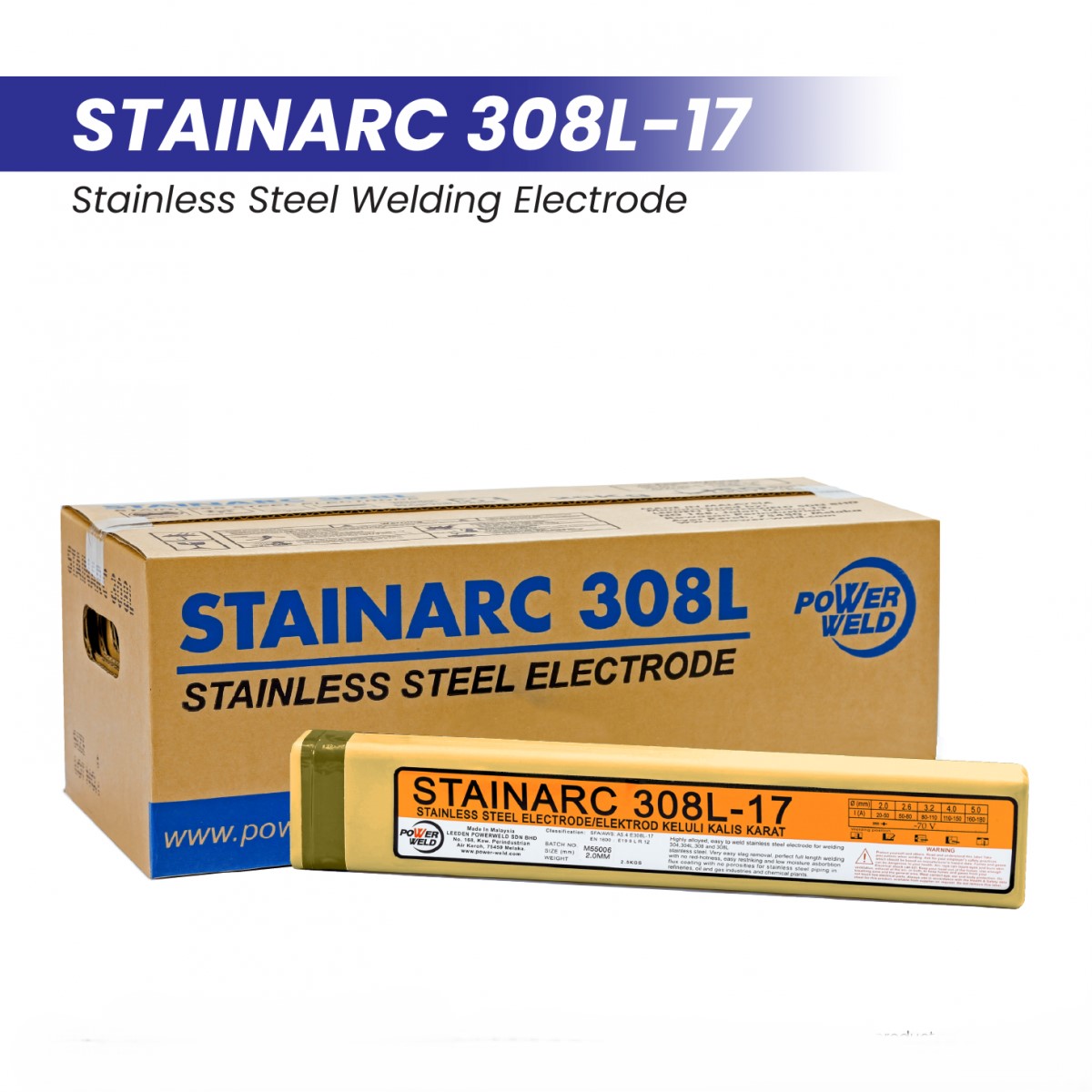POWERWELD High Tensile Welding Electrode STAINARC 308L-17 - Totalwell ...