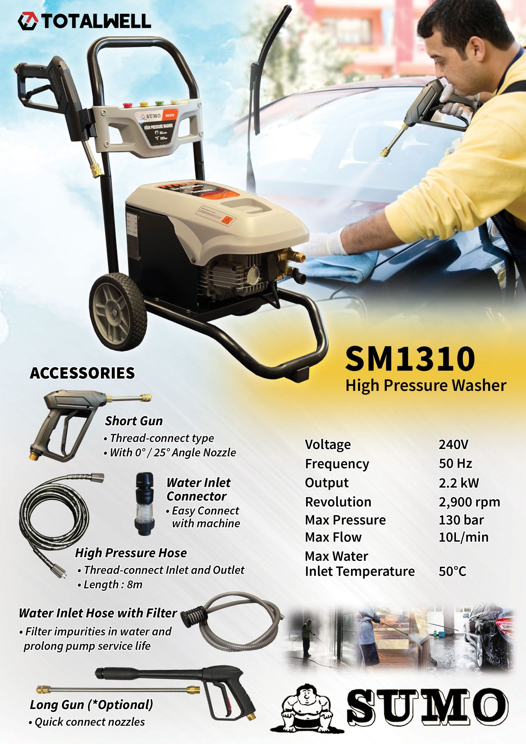 SUMO High Pressure Cleaner SM1310 - Totalwell Machinery Hardware Sdn Bhd