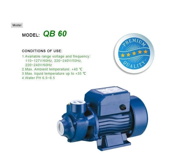 CHIMP QB60 Water Pump (0.5HP) - Totalwell Machinery Hardware Sdn Bhd