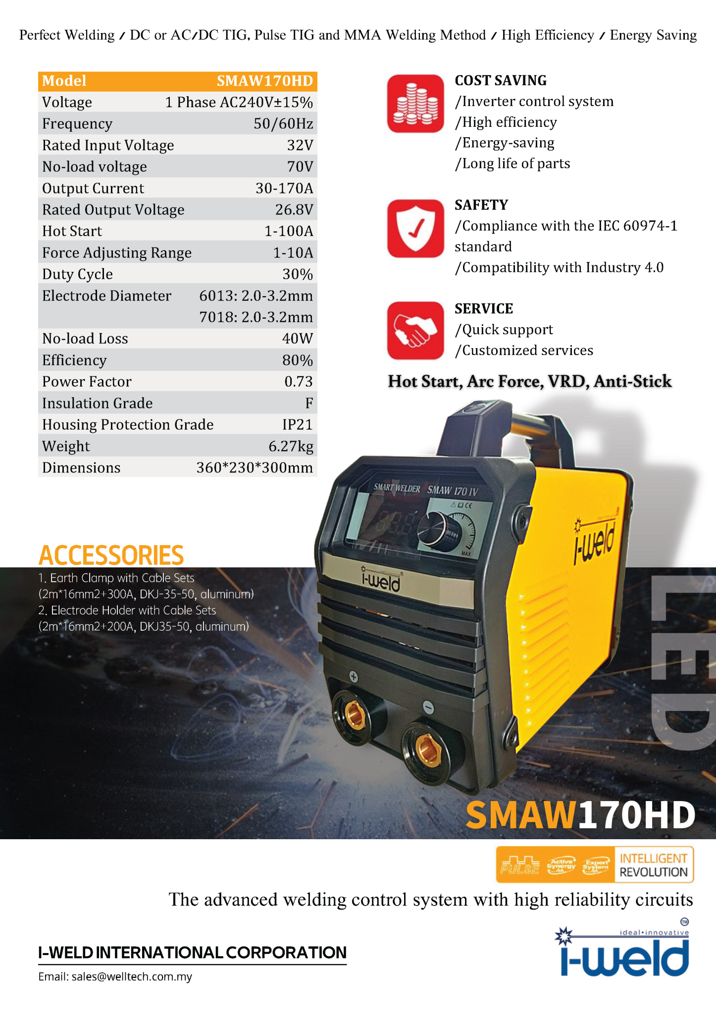 i-WELD SMAW170HD MMA Welding Machine - Totalwell Machinery Hardware Sdn Bhd